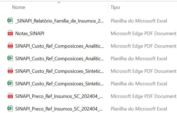 Baixar tabela SINAPI - Passo a passo