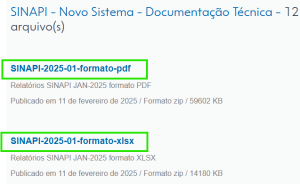 Baixar tabela SINAPI - Passo a passo