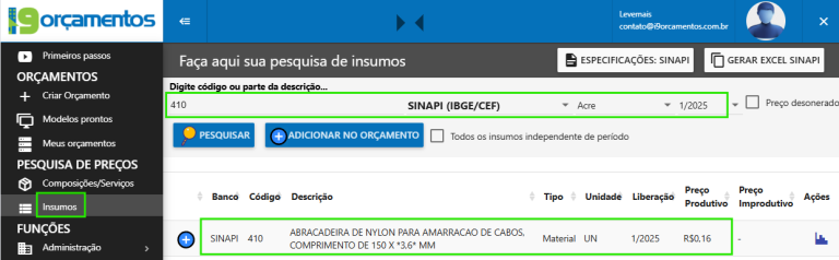 Baixar tabela SINAPI - Passo a passo